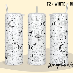 Bundle Magic Witch Hand Tumbler, Doodle Celestial Moon & Sun Tumble ...