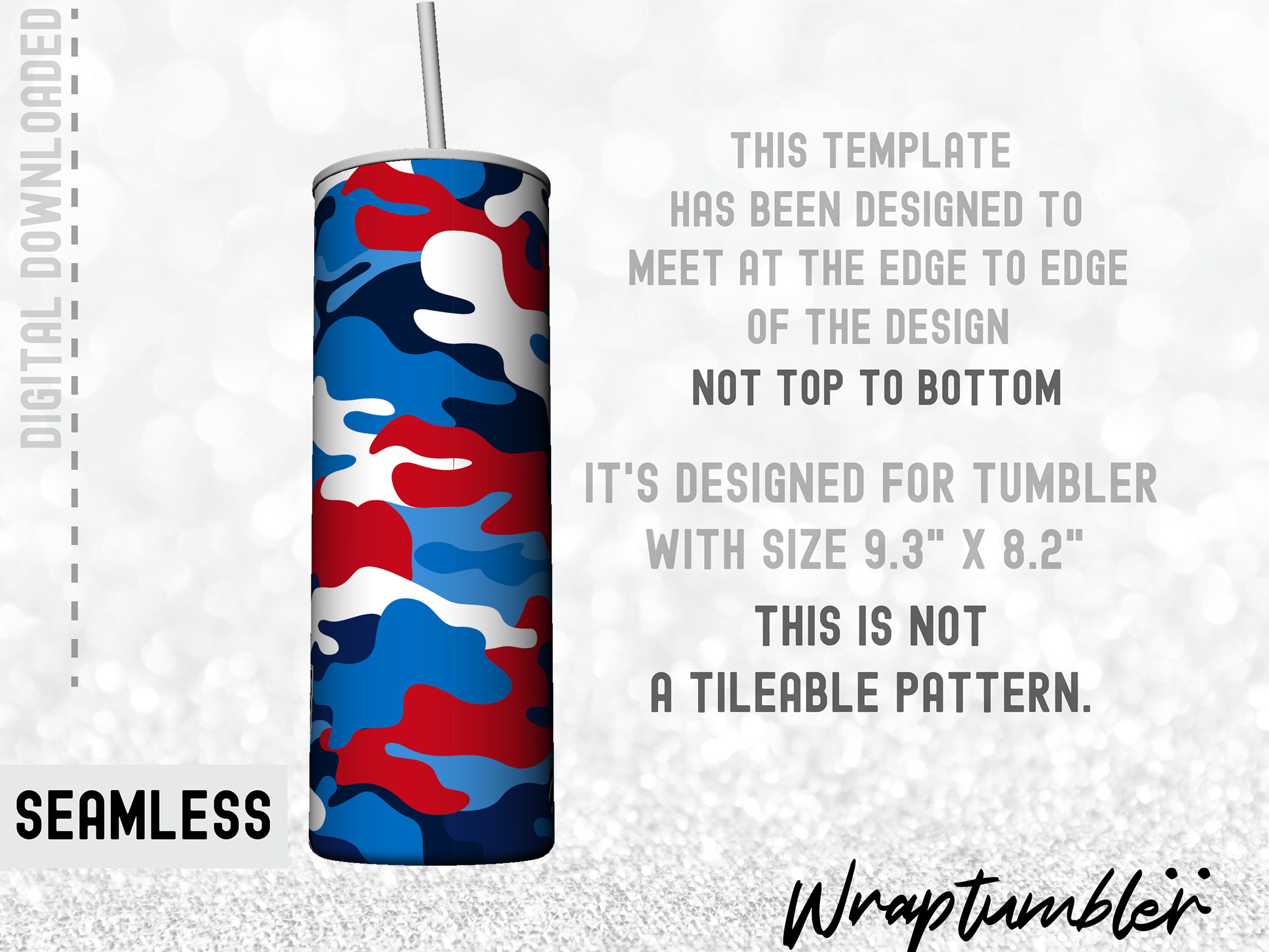 4th of July Red White Blue Seamless Camouflage 20oz Skinny - Etsy