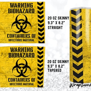 Bio Hazard Sign Toxic Waste Wrap 20oz Skinny Tumbler Sarcastic ...