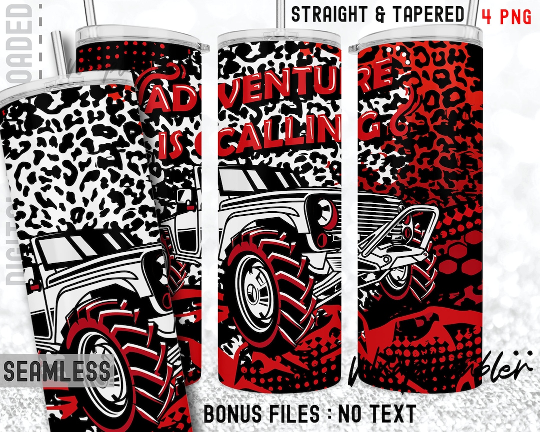 Adventure OFFROAD Red 20oz Skinny Tumbler Sublimation Designs Travel ...