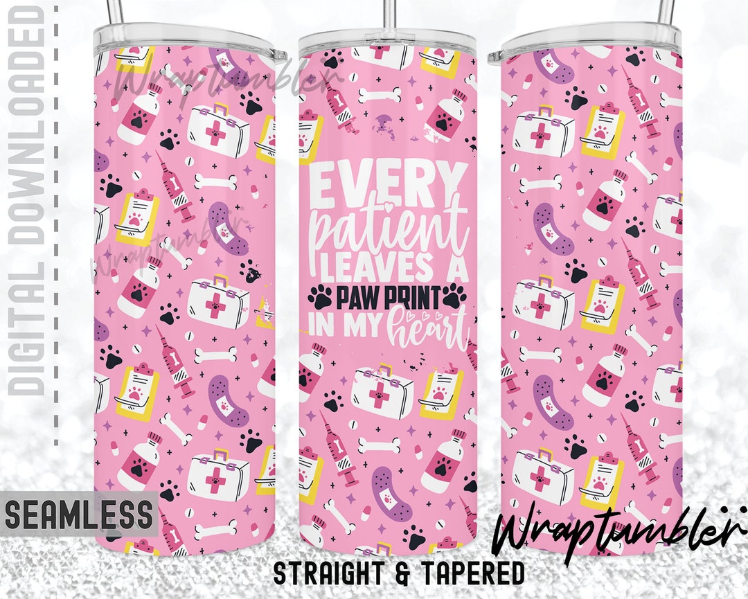 20oz Skinny Tumbler Pink Vet Tech Life Veterinarian Design Veterinary ...