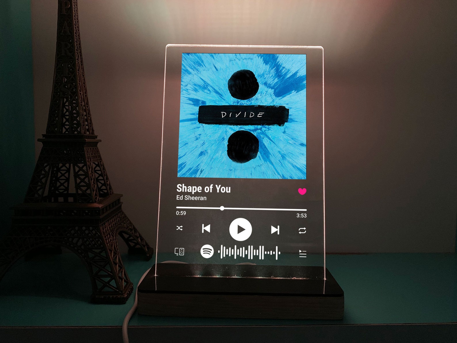 Custom Acrylic Song Poster Led Light Custom Night Light | Etsy