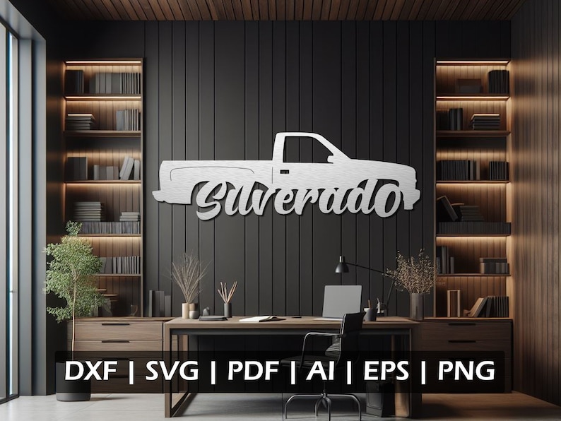 Silverado Design Dxf Svg Eps Ai Pdf Png Files - Digital Download ...