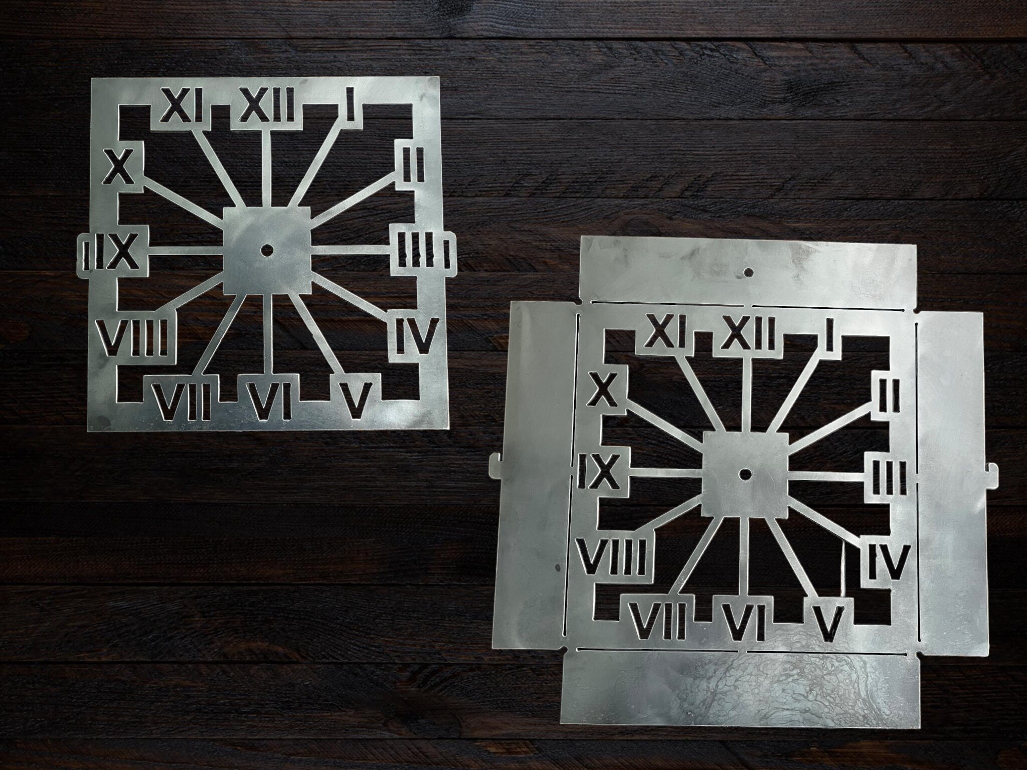 2 Sided Industrial Clock Square Dxf Svg Eps Ai Pdf Files - Digital ...