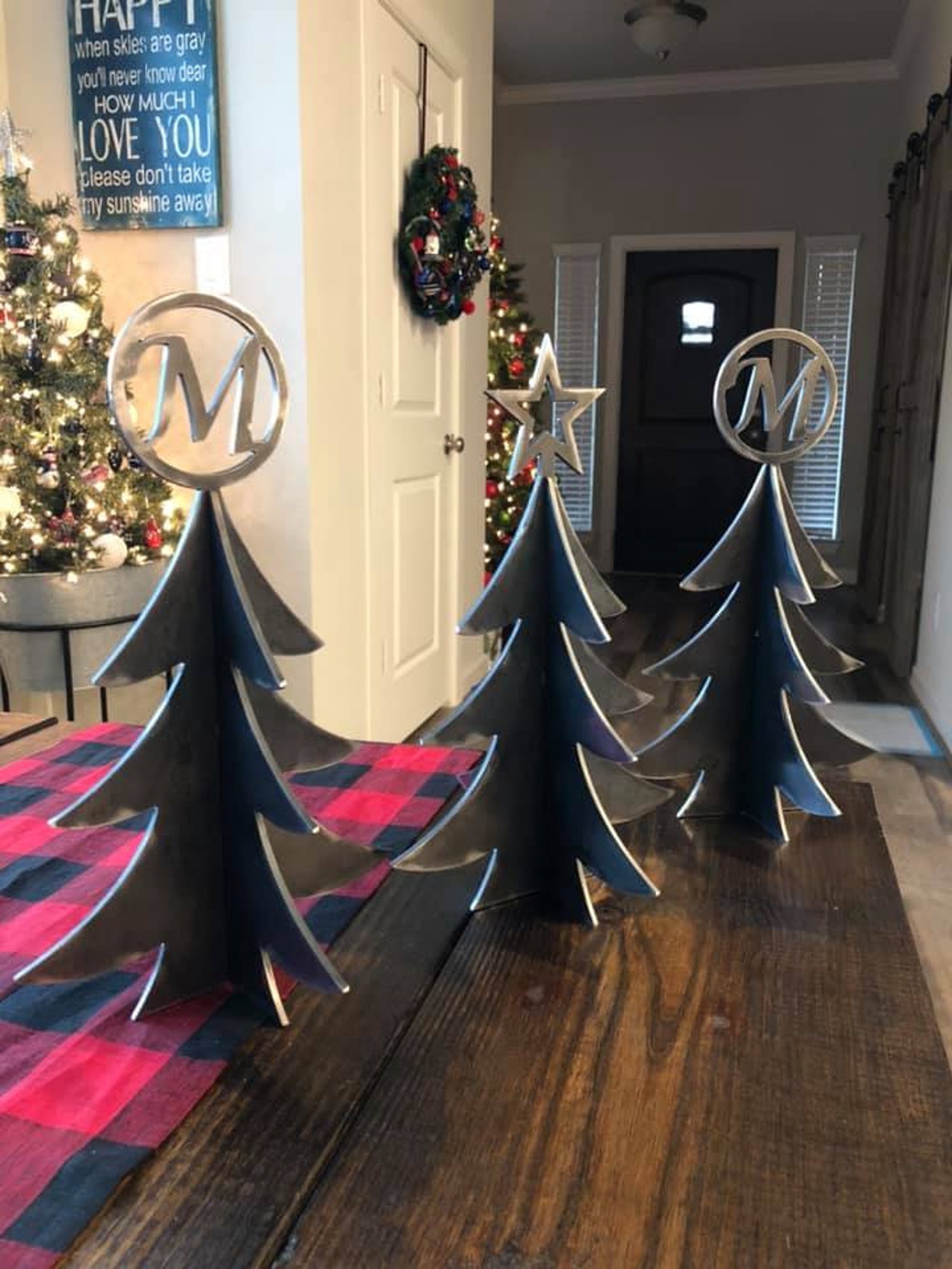 Personalized Christmas Trees Modular DXF and SVG Files - Full Alphabet ...