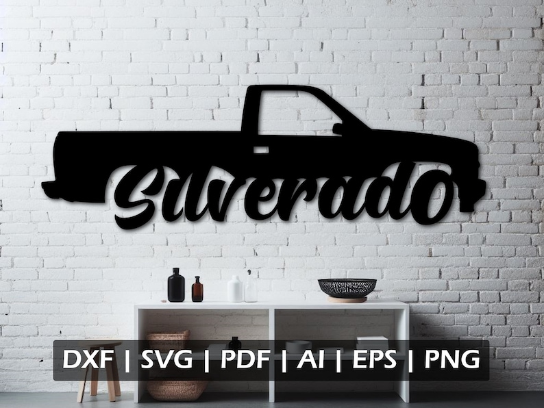Silverado Design Dxf Svg Eps Ai Pdf Png Files - Digital Download ...