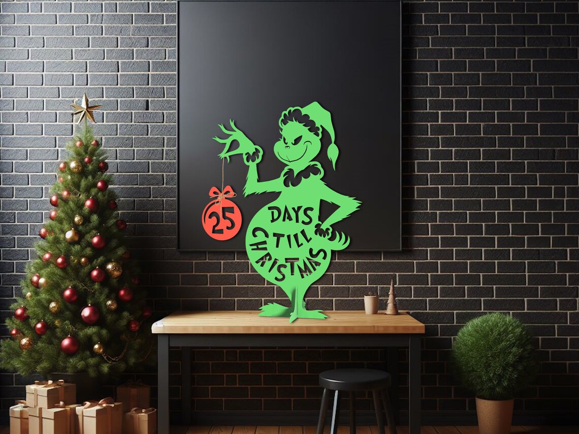 Grinch Advent Calendar Countdown Dxf Svg Eps Ai Pdf Png Files - Digital ...