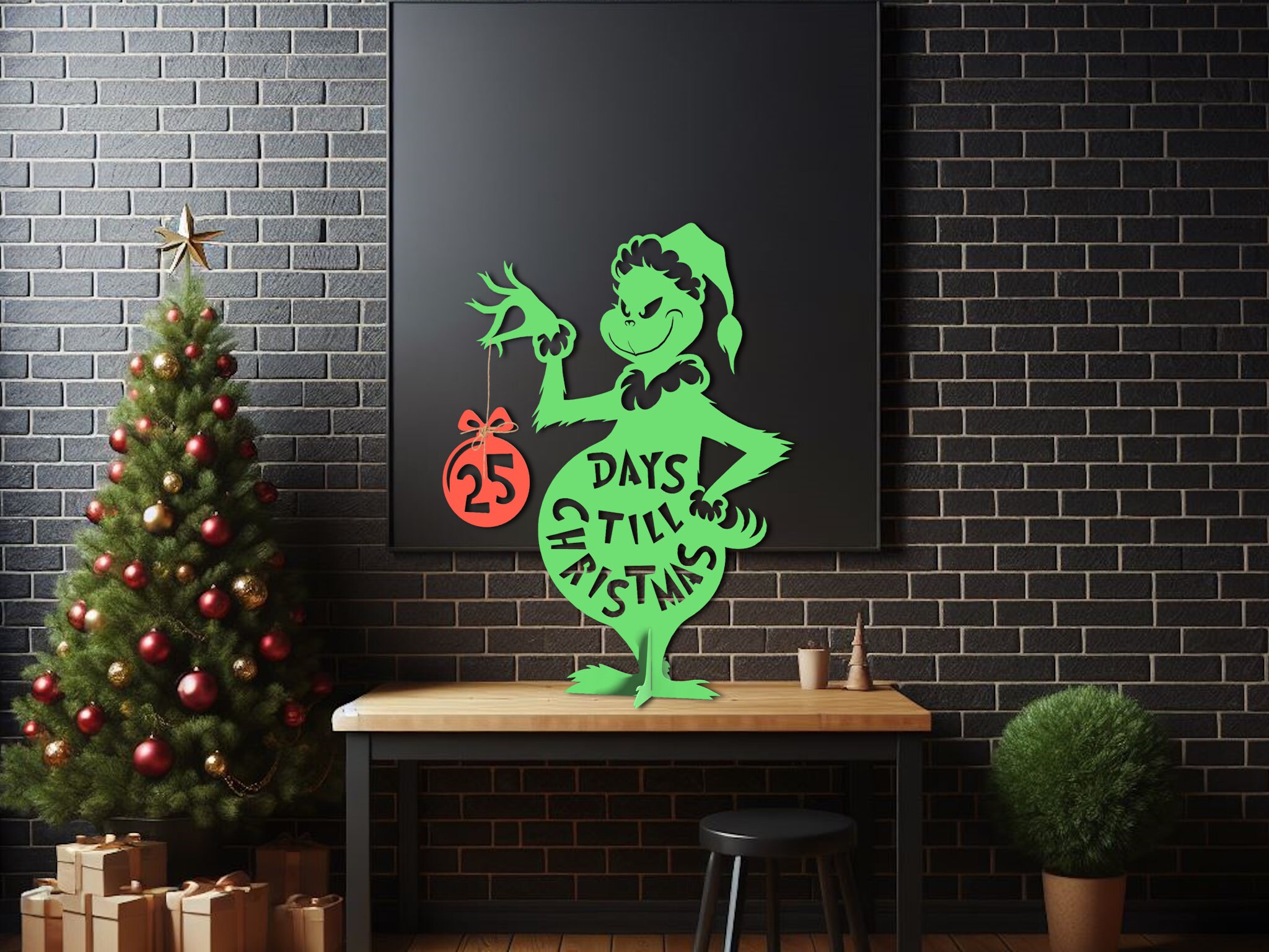 Grinch Advent Calendar Countdown Dxf Svg Eps Ai Pdf Png Files - Digital ...
