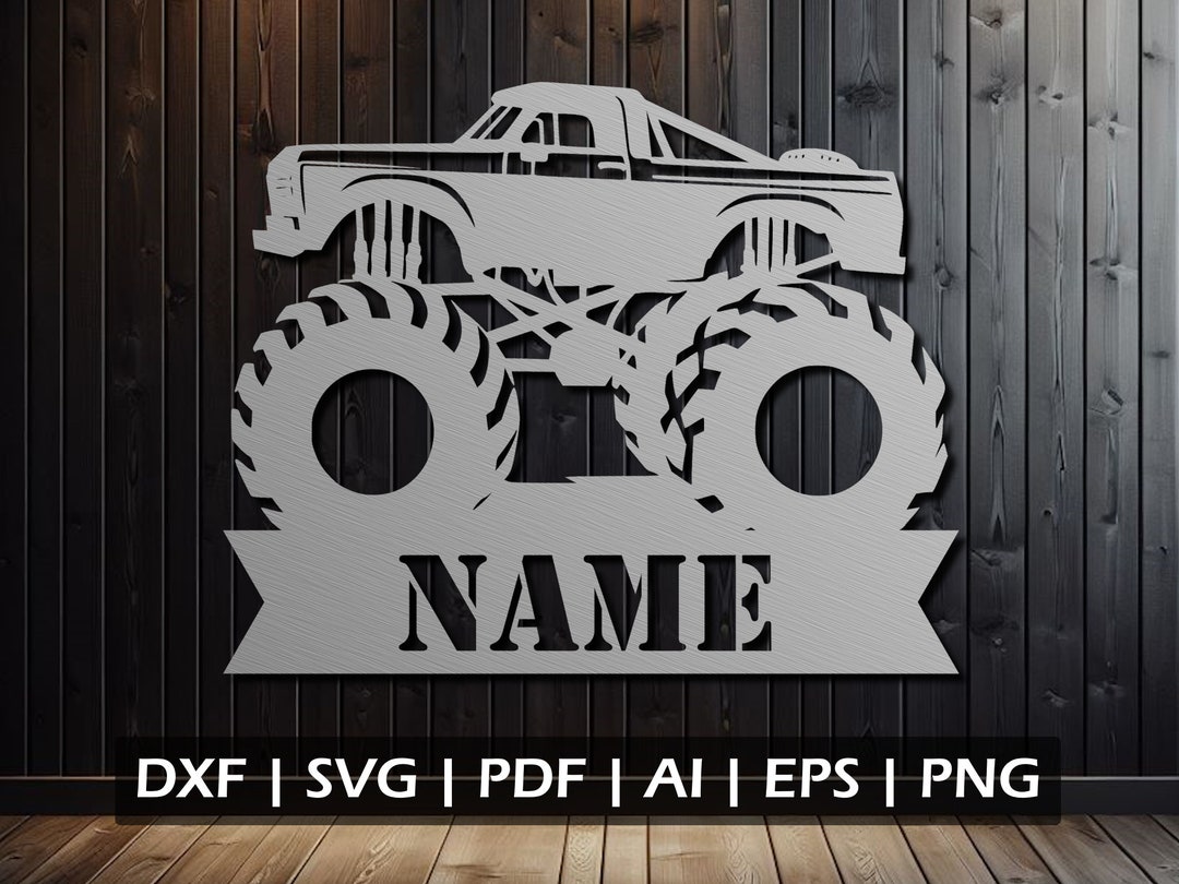 Monster Truck Template Dxf Svg Eps Ai Pdf Png Files Digital Download ...
