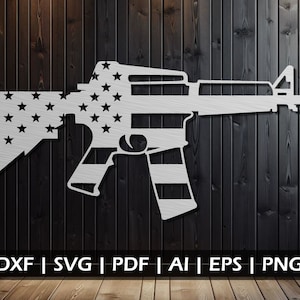 AR15 American Flag Dxf Svg Eps Ai Pdf Png Files - Digital Download ...