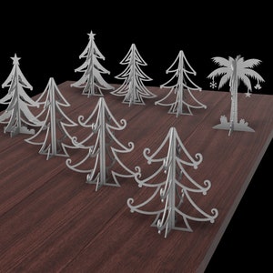 Modular Christmas Trees Bundle - Dxf Svg Eps Ai Pdf Png Files - Digital ...