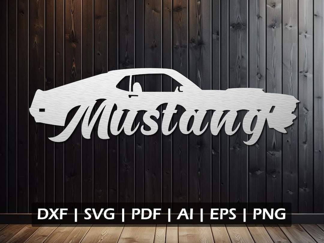 Mustang Fastback Design Dxf Svg Eps Ai Pdf Png Files - Digital Download ...