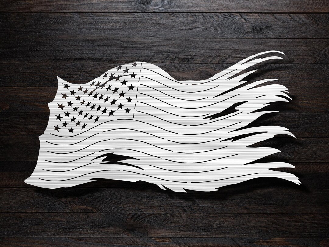 Tattered American Flag Dxf Svg Eps Ai Pdf Files - Digital Download ...