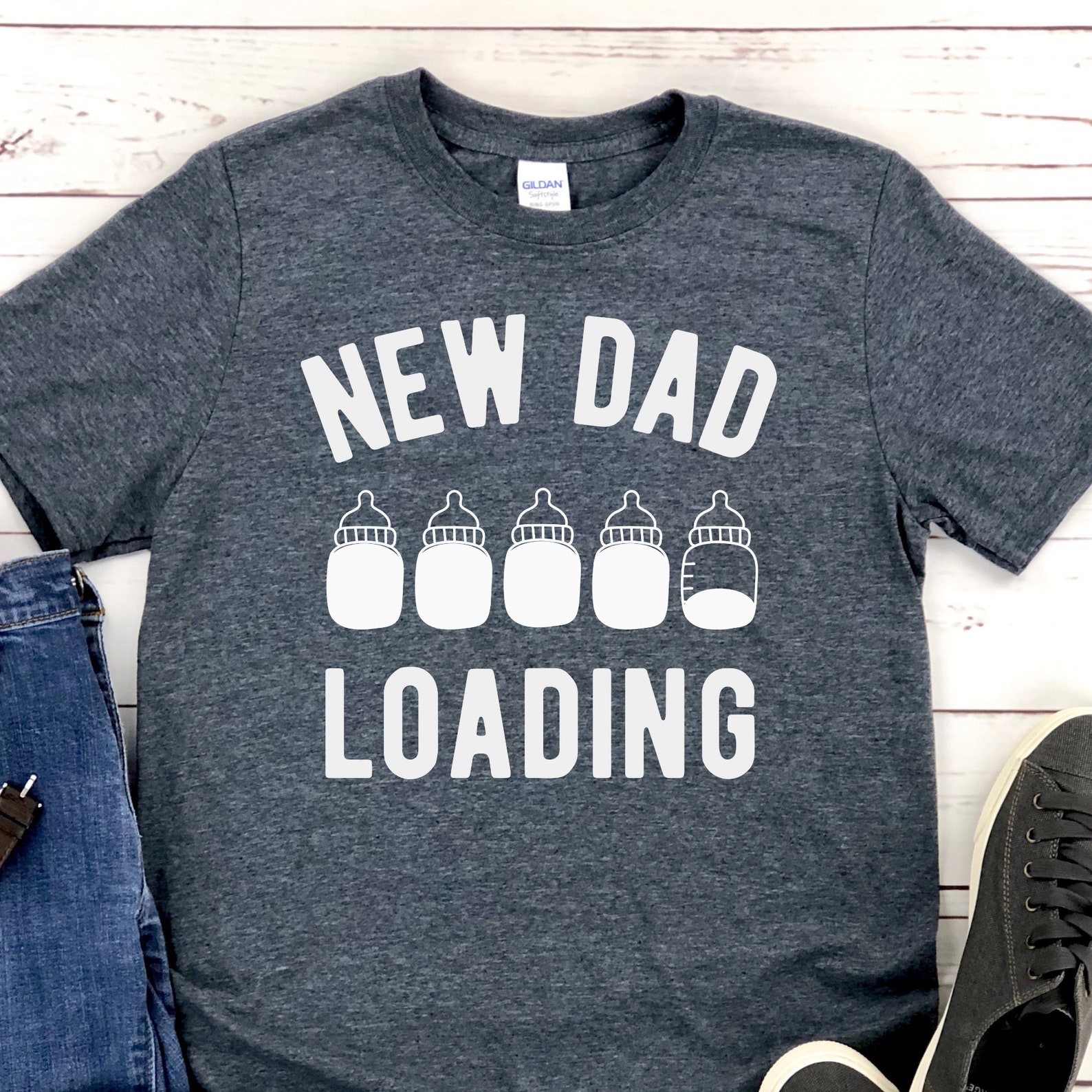 New Dad Loading Shirt, New Dad to Be Shirt, Leveling up to Daddy Shirt ...