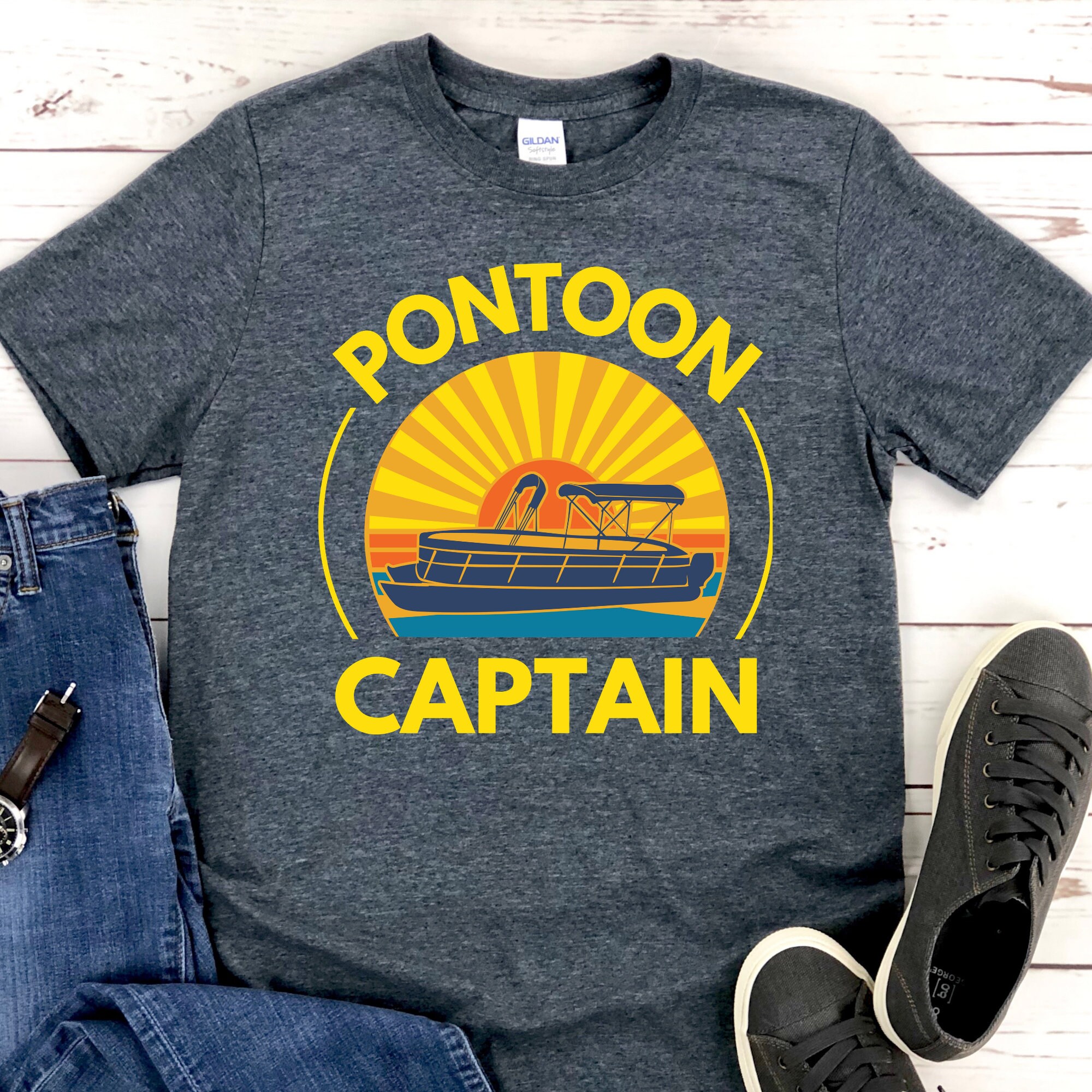 Pontoon Captain Shirt, Funny Pontoon Boat Shirt, Gift for Pontoon ...