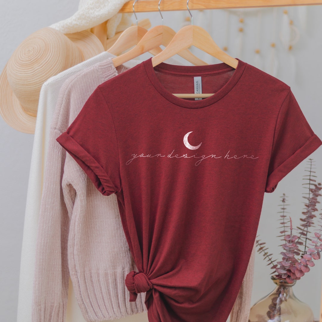 Bella Canvas 3001 Heather Cardinal Shirt Mockup, Red Shirt, Hanging ...