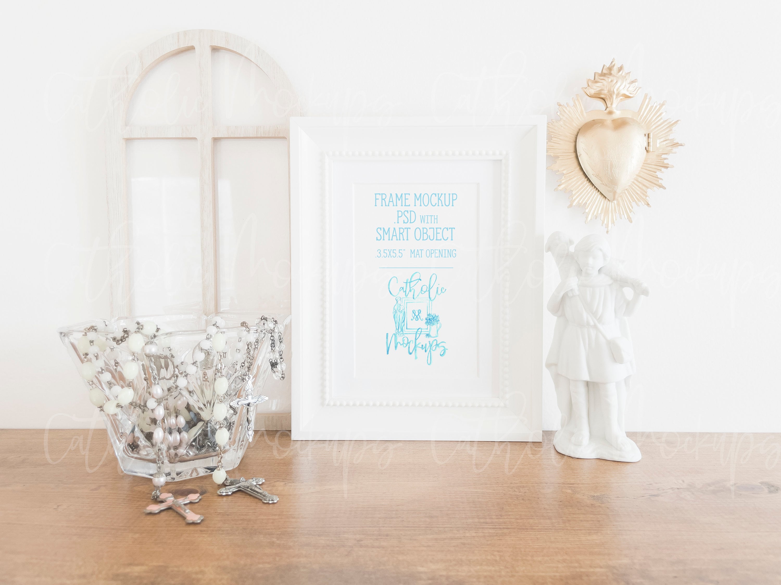 Catholic Mockup Christian Mockup Religious .PSD Photoshop White Frame ...