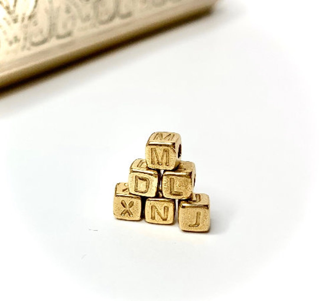 Baby Block Letter Gold Charms - Etsy
