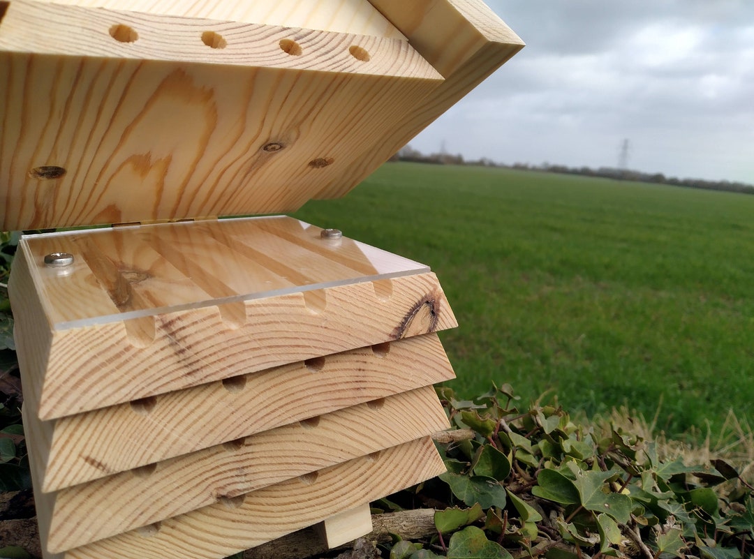 Solitary Bee Hive With Hinged Roof, Perspex Viewing Window and ...