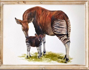 Okapi Wall Art | Etsy
