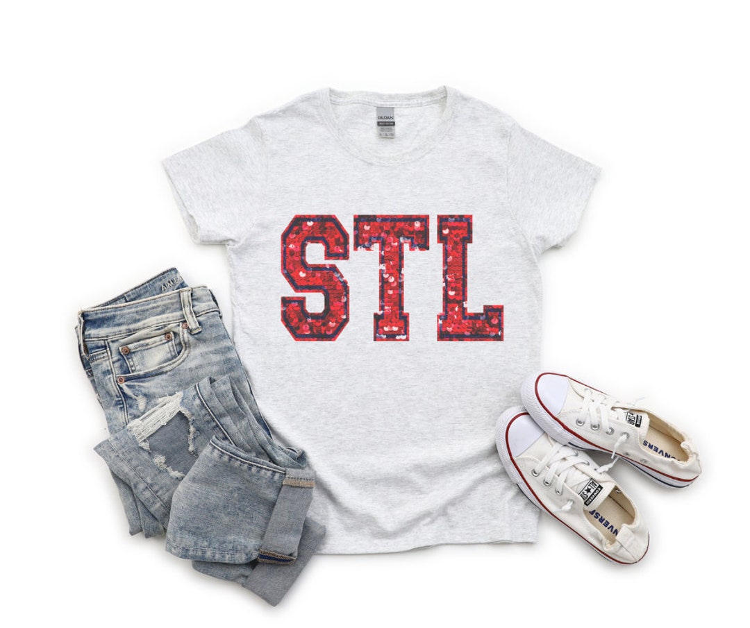 STL Faux Sequin Gildan Tshirt, St. Louis Sequin Tshirts for Her ...