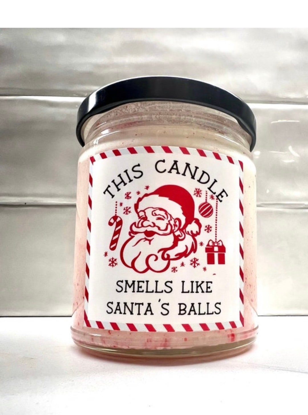 This Candle Smells Like Santas Balls Christmas Container - Etsy