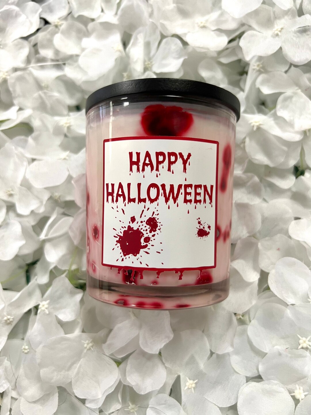 Happy Halloween/ Blood Splatter Candle - Etsy