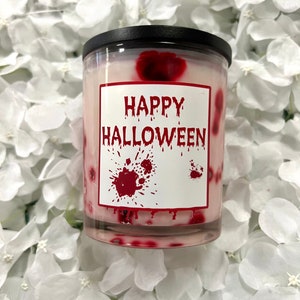 Happy Halloween/ Blood Splatter Candle - Etsy