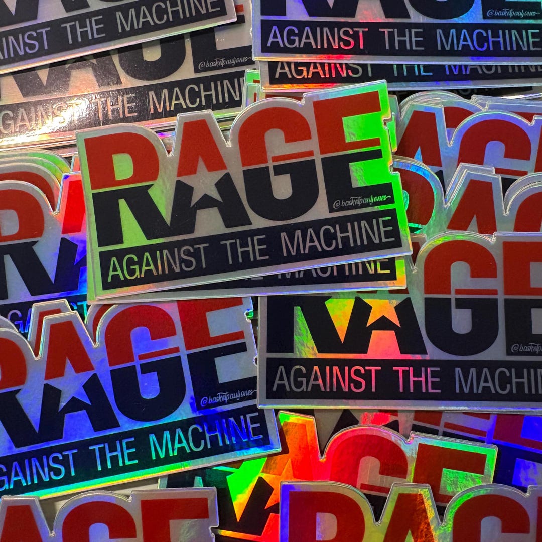 Rage Against the Machine X ‘92 Dream Team Mashup Holographic Sticker ...