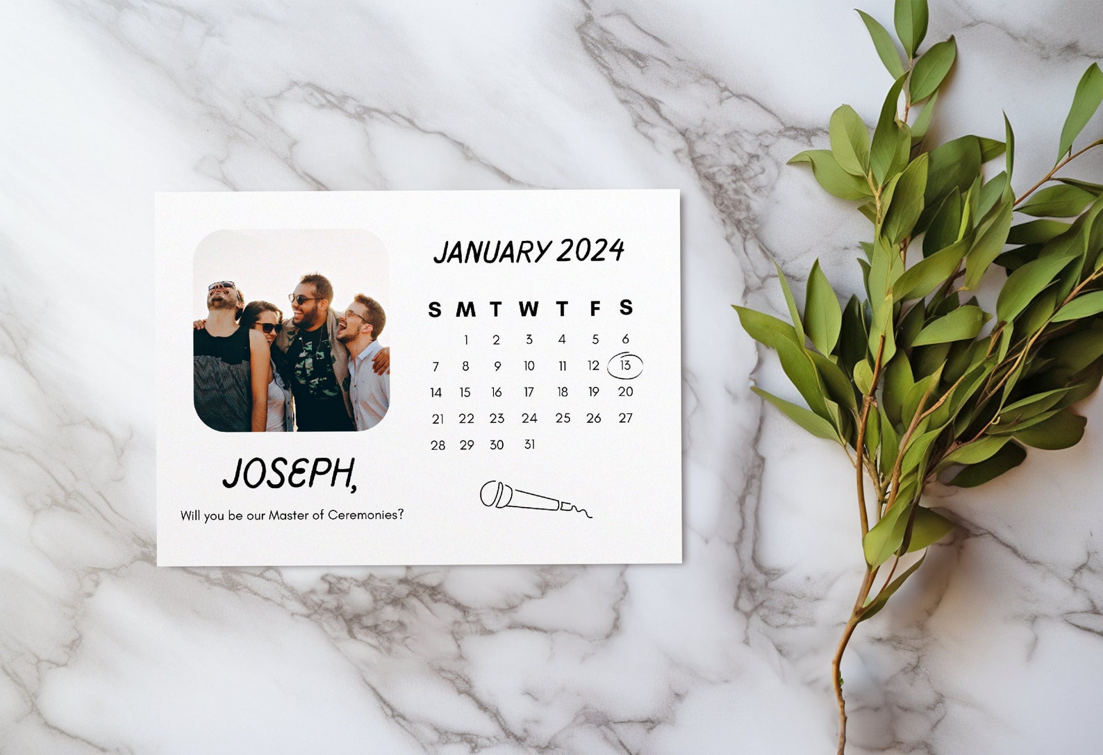 Master of Ceremonies Proposal Card, Emcee Proposal Card Template, Save ...