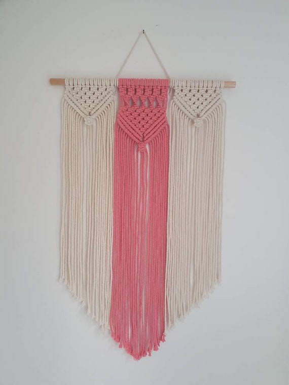 Watermelon Pink Macrame Wall Hanging | Etsy