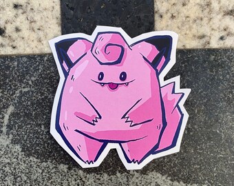 Clefairy Holographic Sparkle Pokemon Vinyl Sticker Stickers Craft ...