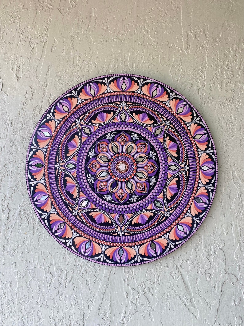 22” Hand-painted Mandala - Etsy