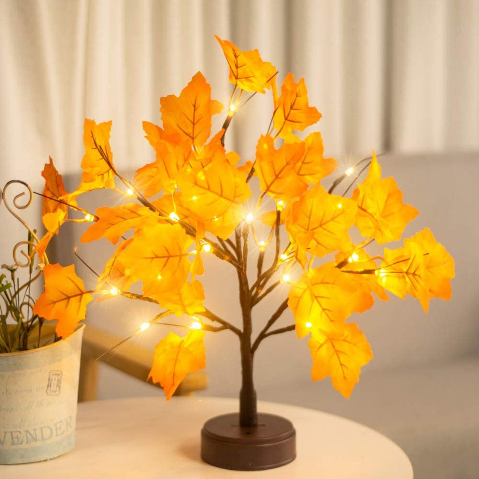 Lighted Maple Tree Artificial Fall Tree Light Maple Leaves Etsy