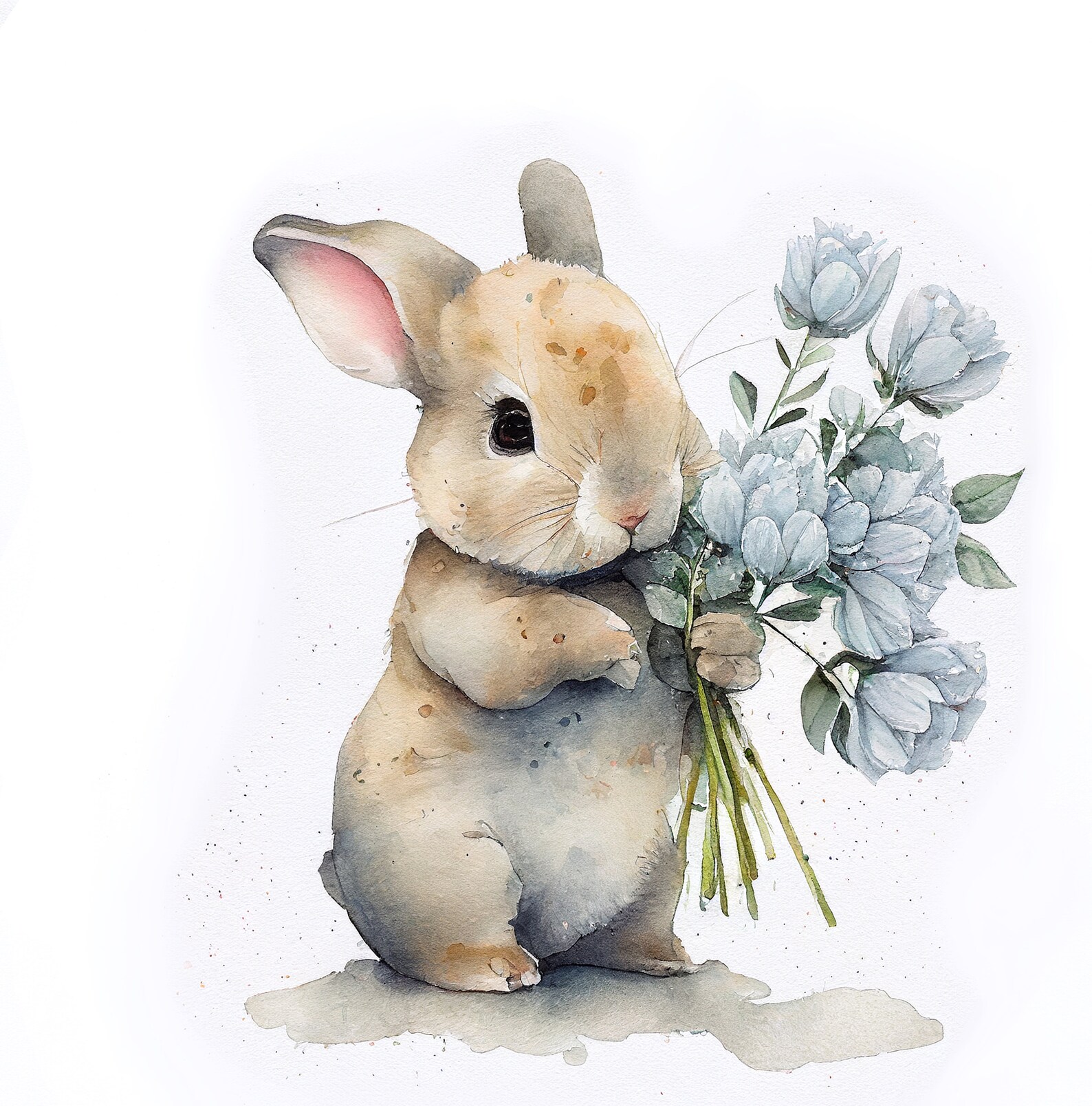 Fluffy Bunny Clipart Bundle for Easter Printables Commercial Use ...