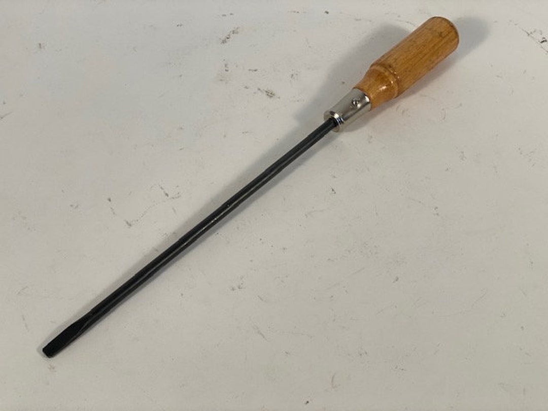 Vintage 8" Long Wooden Handled Flat Head Screwdriver - Etsy