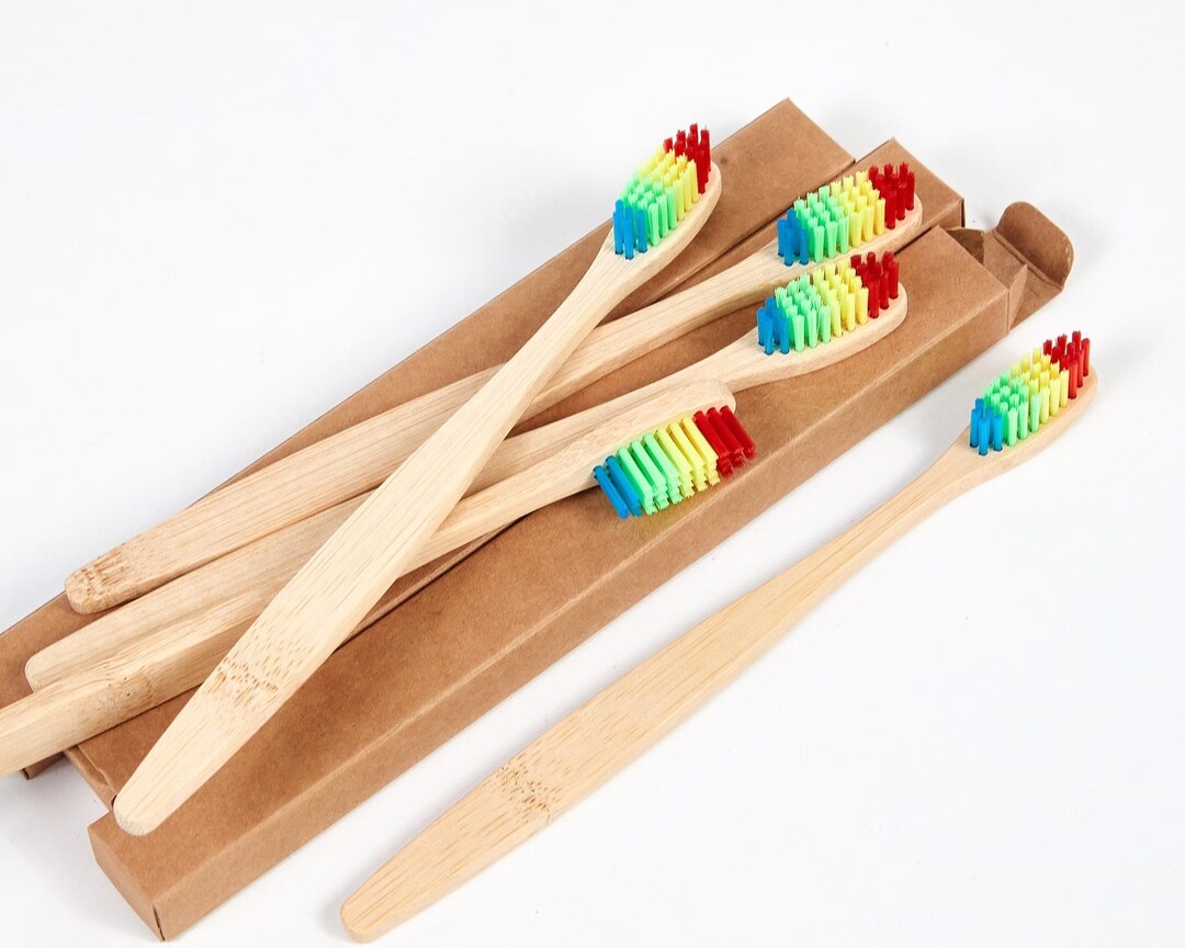 Rainbow Bamboo Toothbrush - Eco-friendly, Sustainable - Etsy