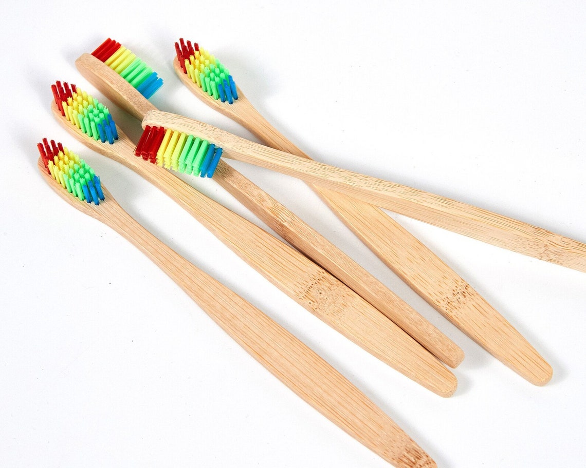 Rainbow Bamboo Toothbrush - Eco-friendly, Sustainable - Etsy