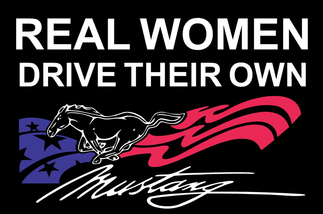Real Women Drive Their Own Mustang With Flag - Etsy