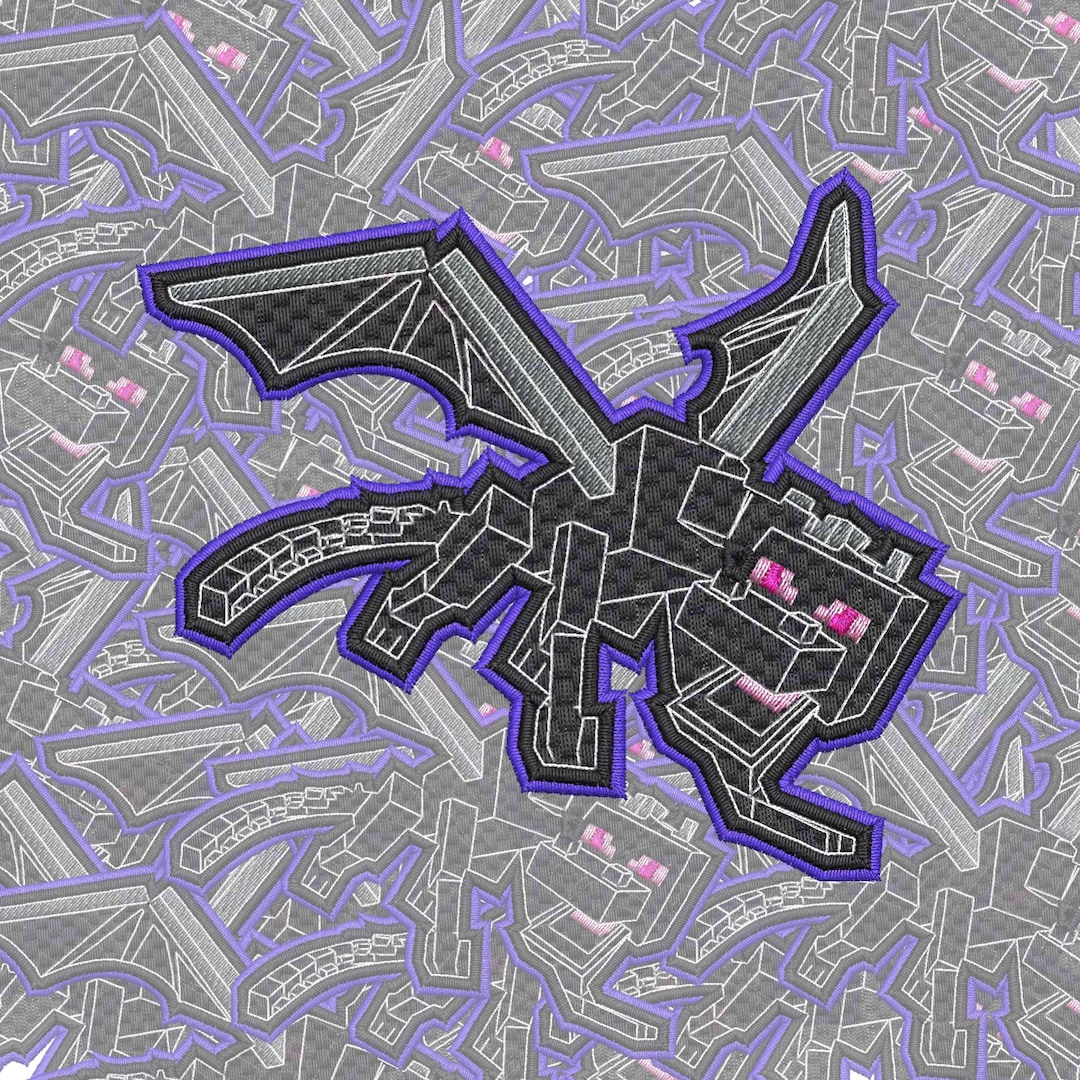 Minecraft Ender Dragon Embroidery Design (digital File) - Etsy