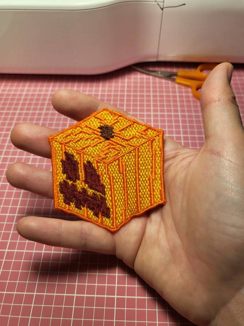 Minecraft Pumpkin Embroidery Design digital File - Etsy