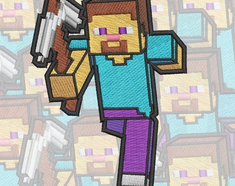 Minecraft embroidery design - Etsy