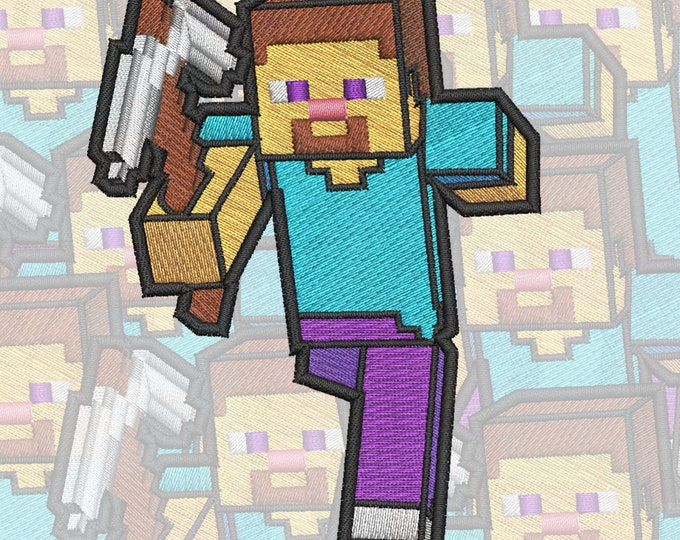 Minecraft embroidery design - Etsy