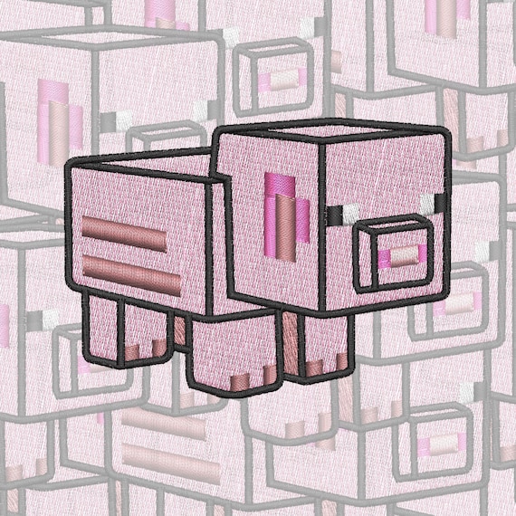 Pig Minecraft Embroidery Design digital File | Etsy Canada