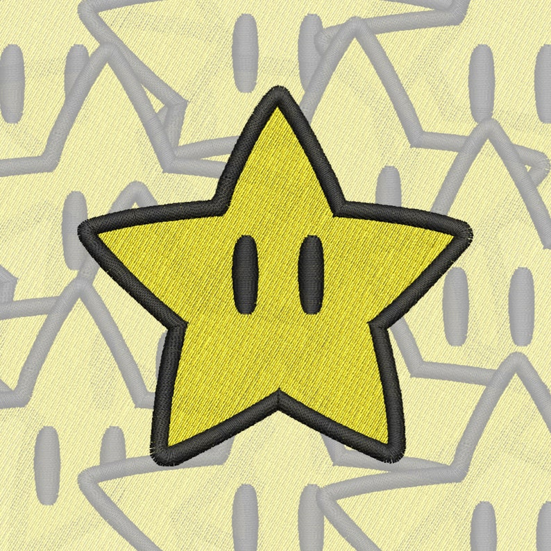 Super Mario Star Embroidery Design (digital File) - Etsy