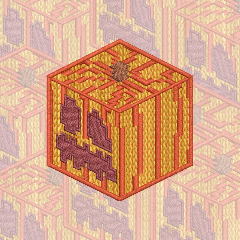 Minecraft Pumpkin Embroidery Design digital File | Etsy