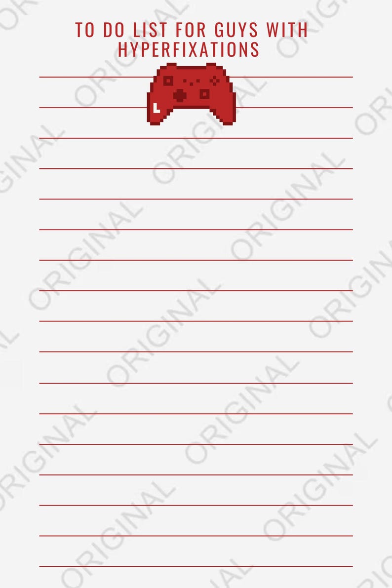 To Do List for Guys With Hyperfixations - Etsy