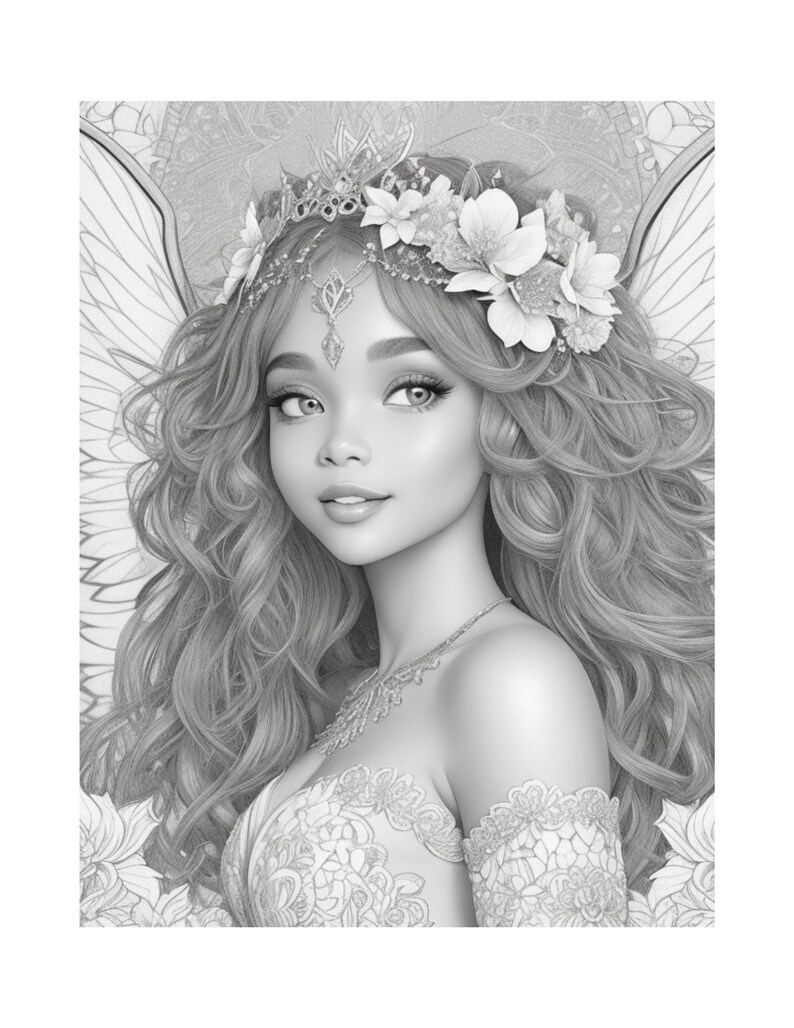 Multi-racial Garden Fairies Coloring Pages Download PDF - Etsy