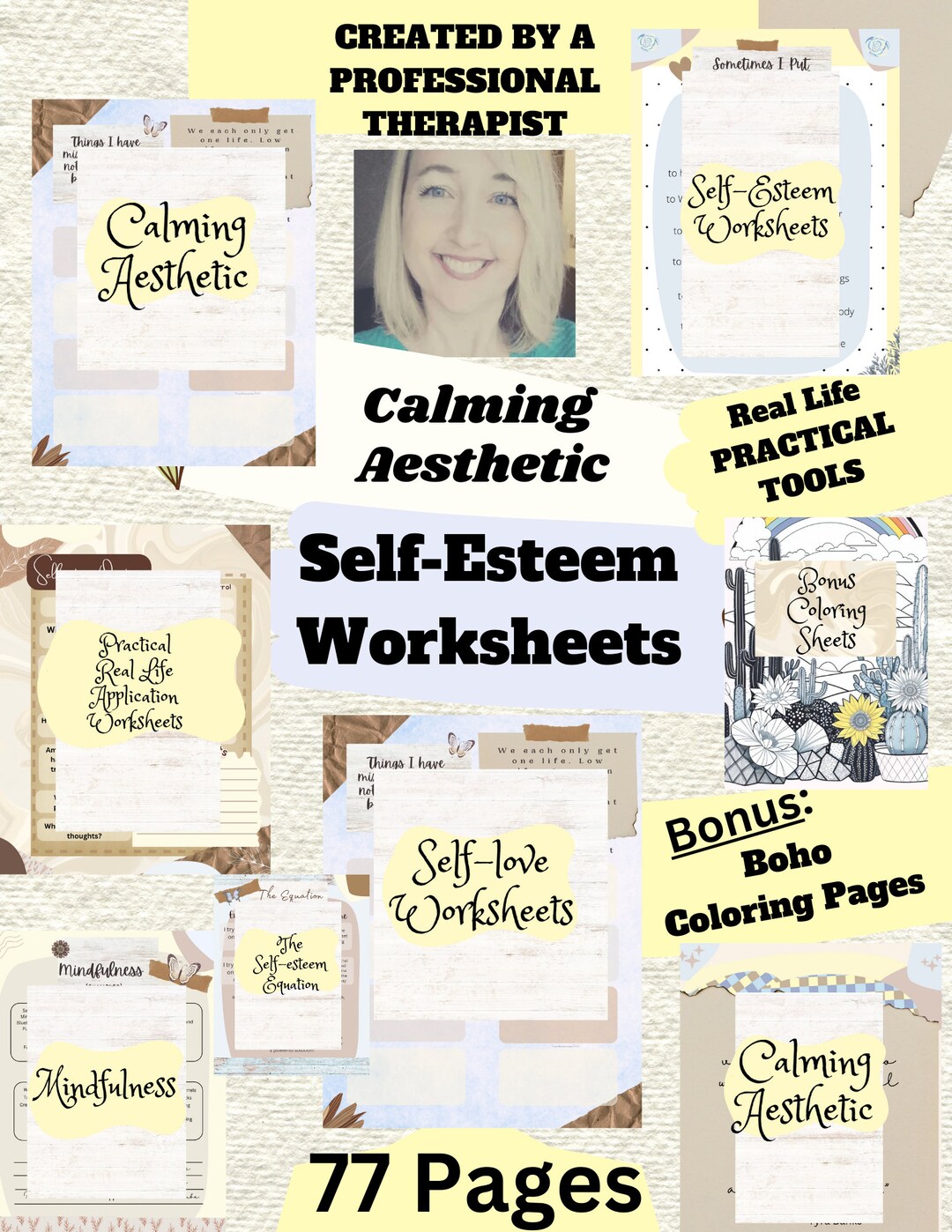 Self-esteem Worksheets, Self-esteem Workbook, Self-love Worksheets ...