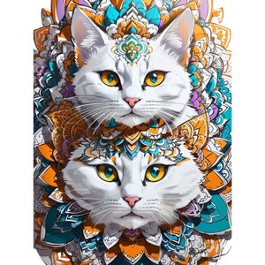 Cute Cats Coloring Book, Adults Kids Instant Download -grayscale ...